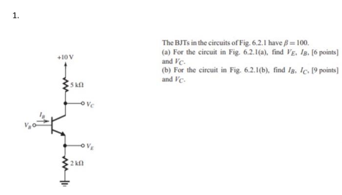 Solved The BJTs in the circuits of Fig. 6.2.1 have β=100. | Chegg.com Solved The BJTs in the circuits of Fig. 6.2.1 have β=100. | Chegg.com