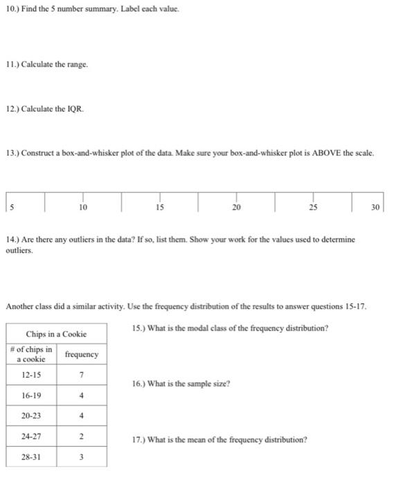 Solved MATH 1530 Lab 3: Descriptive Statistics Cookie | Chegg.com
