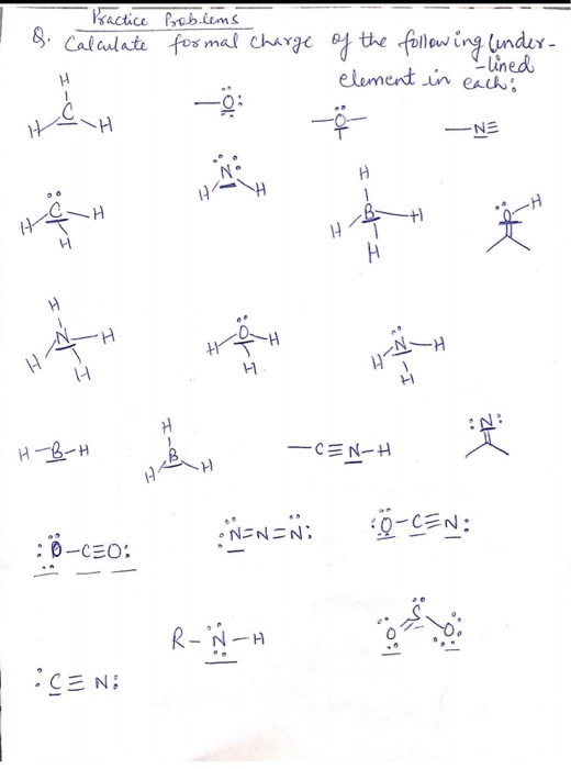 Solved please calculate the formal charge for the element | Chegg.com