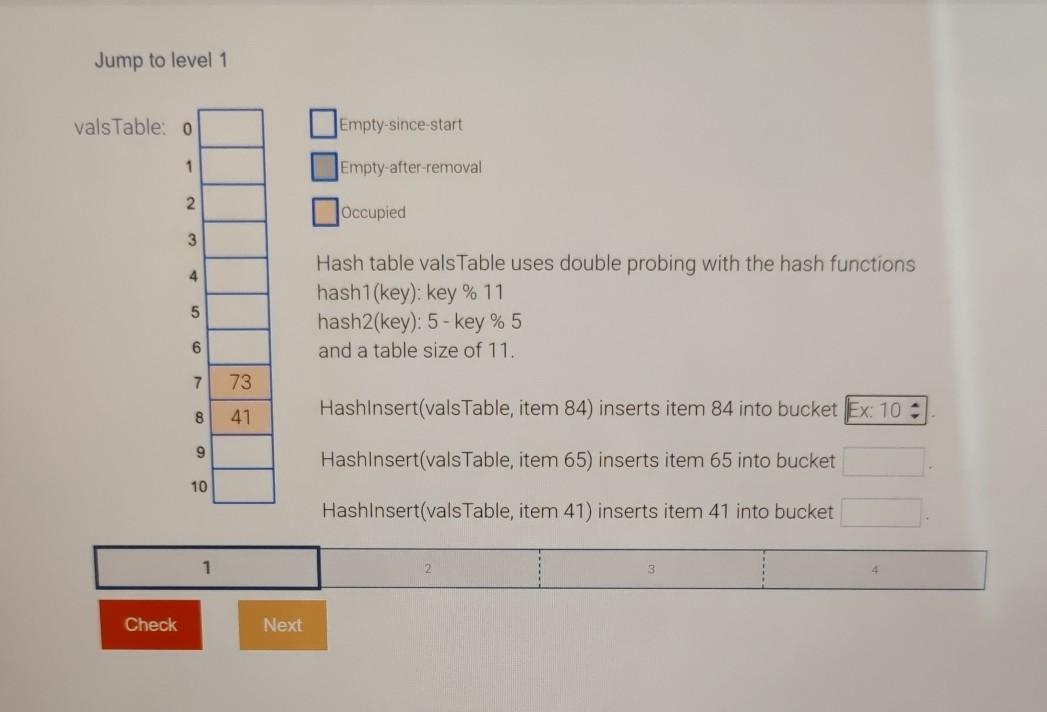 Solved Jump to level 1 valsTable: 0 Empty-since-start 1 | Chegg.com