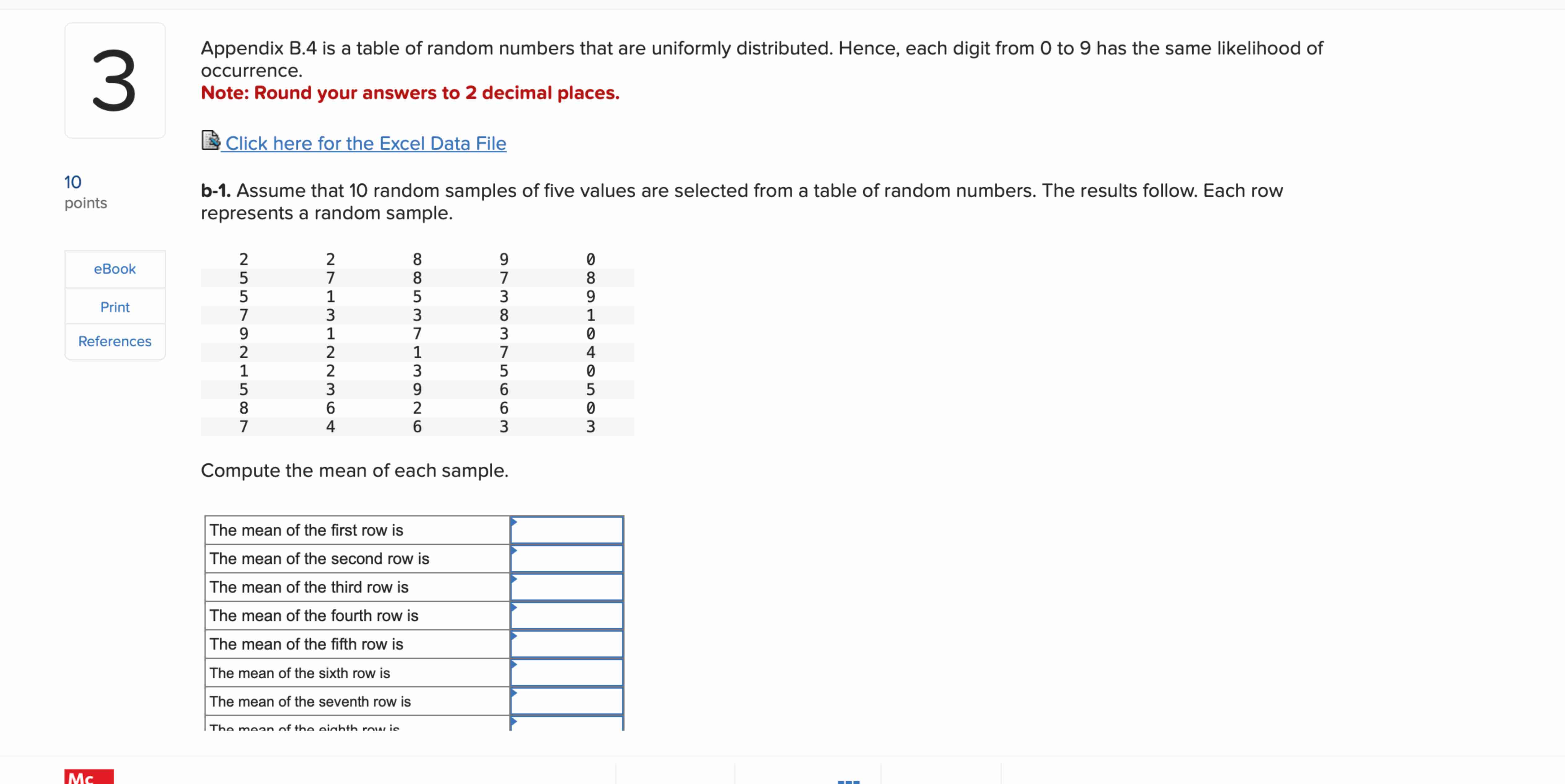 Appendix B.4 ﻿is a table of random numbers that are | Chegg.com