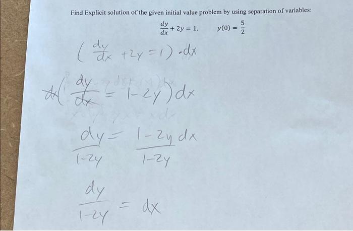 Solved Find Explicit solution of the given initial value | Chegg.com