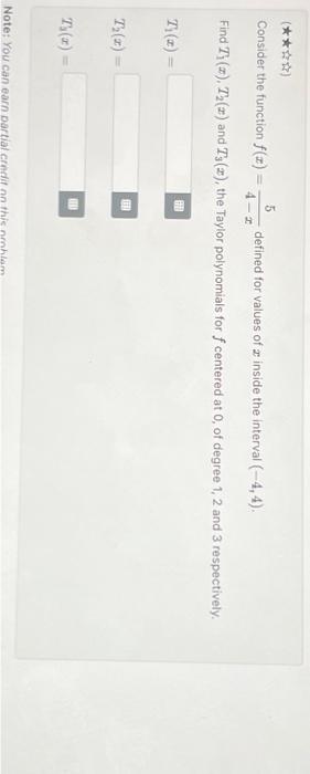 Solved (★★☆☆) Consider the function f(x) = defined for | Chegg.com