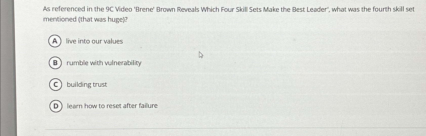 Solved As referenced in the 9C Video 'Brene' Brown Reveals | Chegg.com