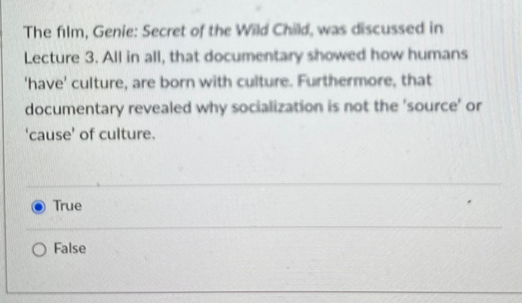 Solved The film, Genie: Secret of the Wild Child, was | Chegg.com