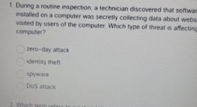 Solved Durng a routine inspection, a technician discovered | Chegg.com