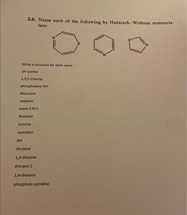 Solved 1) Natre the followine compoundi 2) Write the | Chegg.com