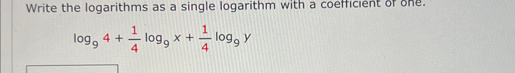 Solved Write the logarithms as a single logarithm with a | Chegg.com