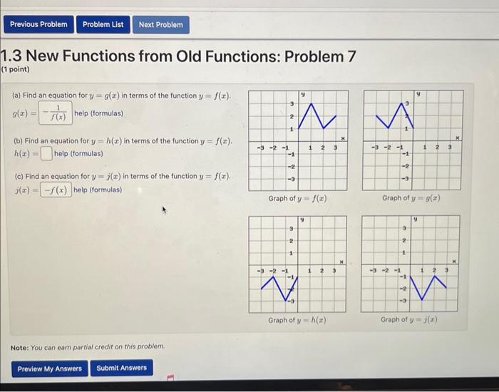 Solved 1.5 Inverse Functions and Logarithms: Problem 4 (1 | Chegg.com