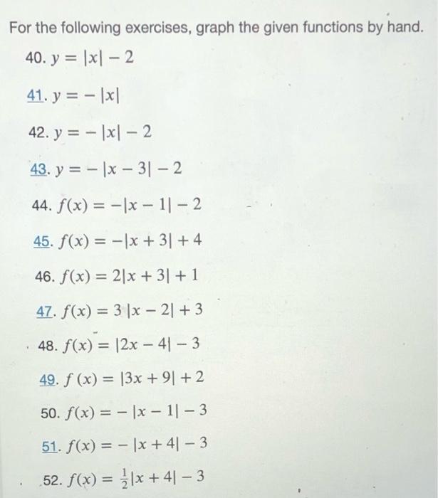 Solved For the following exercises, graph the given | Chegg.com