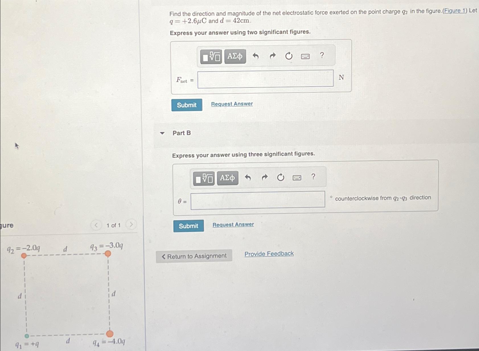Solved Find the direction and magnitude of the net | Chegg.com