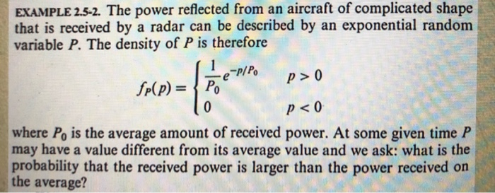 Solved EXAMPLE 2.5-2. The power reflected from an aircraft | Chegg.com