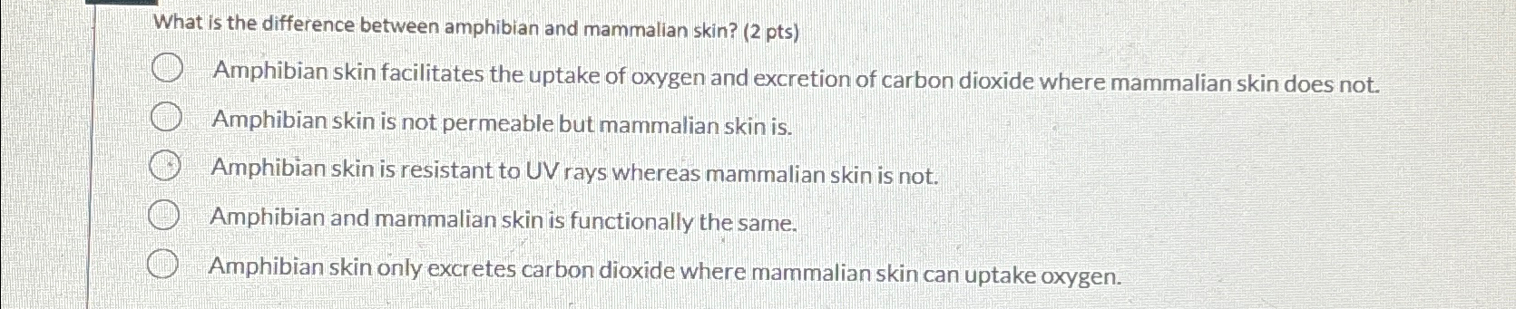 Solved What is the difference between amphibian and | Chegg.com