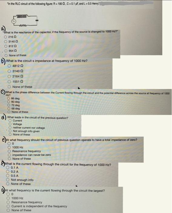 Solved "In the ALC circuit of the following figure: R = | Chegg.com