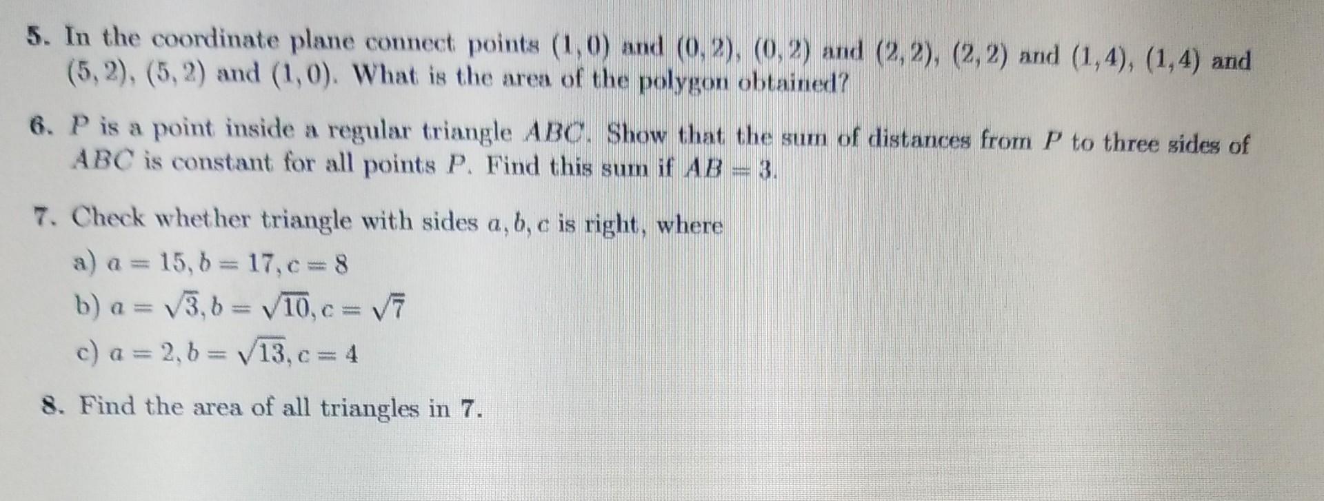 Solved 5. In the coordinate plane connect points (1,0) and | Chegg.com