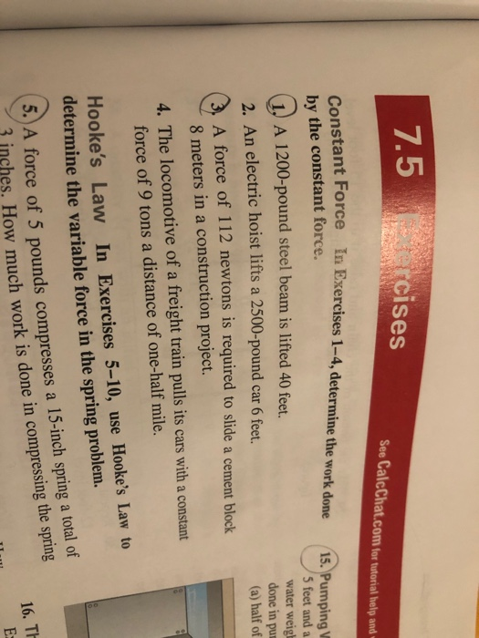 Solved 7.5 ercises See CalcChat.com for tutorial help and by | Chegg.com