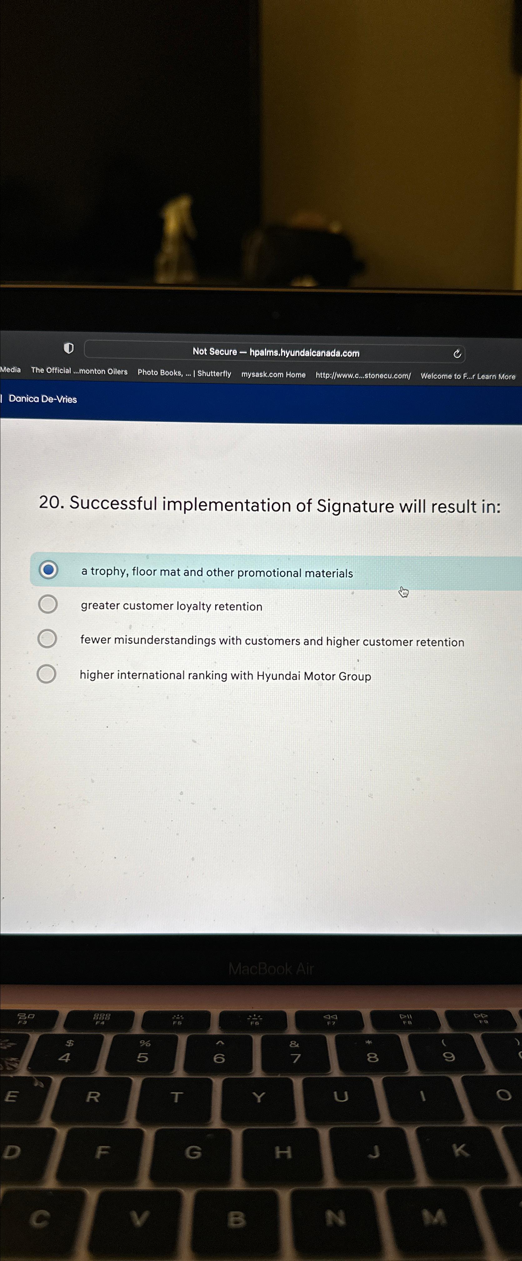 Solved Successful implementation of Signature will result | Chegg.com