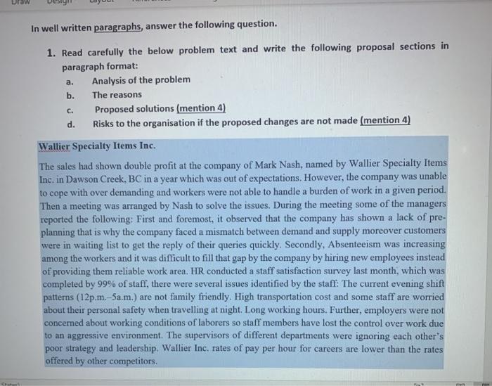 Solved In well written paragraphs, answer the following | Chegg.com