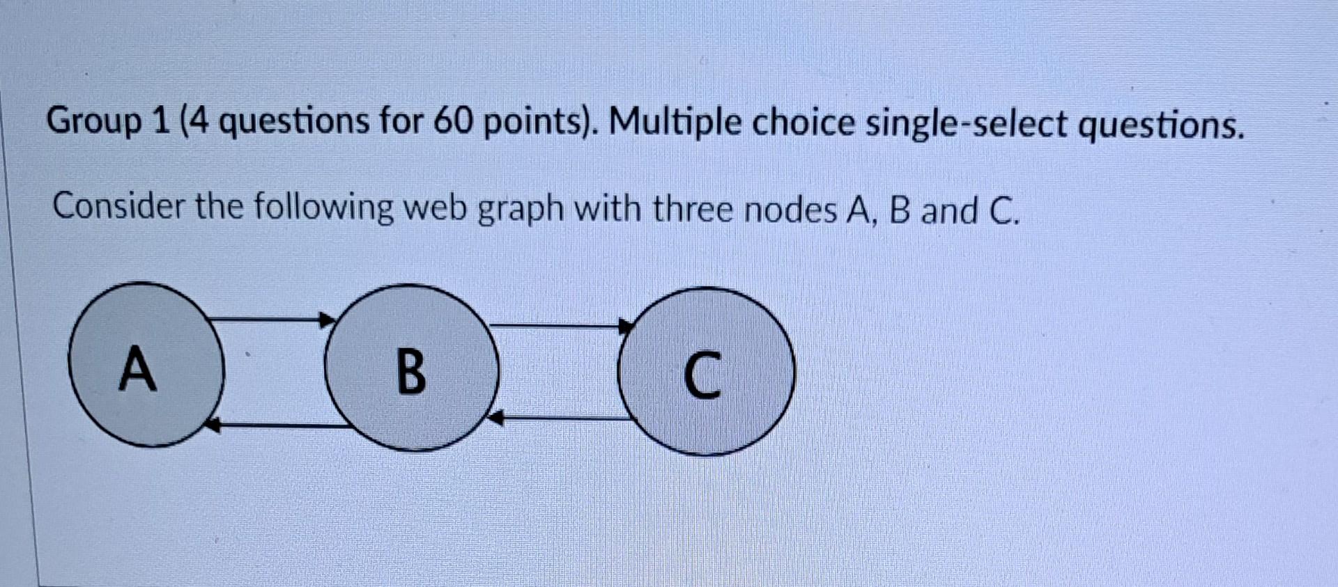 Group 1 (4 questions for 60 points). Multiple choice | Chegg.com