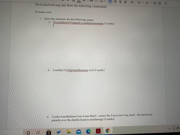 Solved 15 ill Go to molview.org and draw the following | Chegg.com