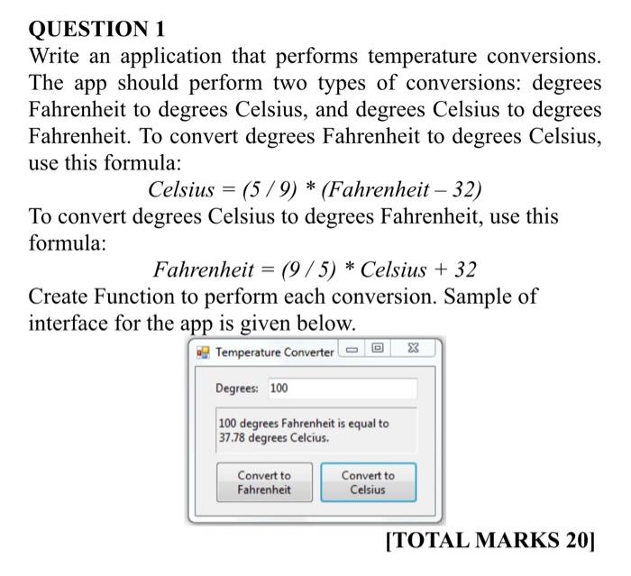 Solved QUESTION 1 Write an application that performs | Chegg.com