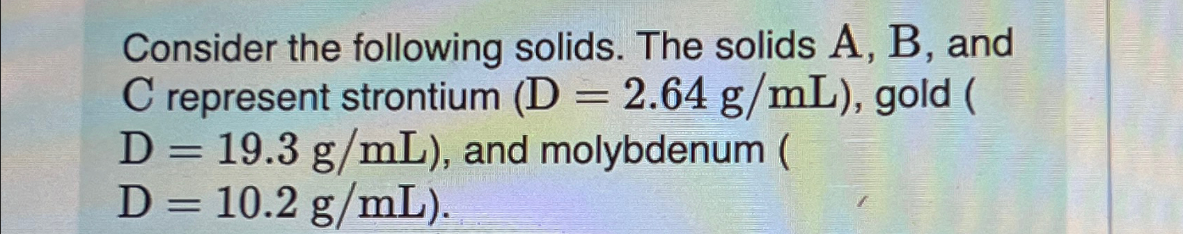 Solved Consider the following solids. The solids A, ﻿B, ﻿and | Chegg.com