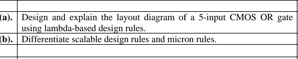 Solved (a). Design and explain the layout diagram of a | Chegg.com