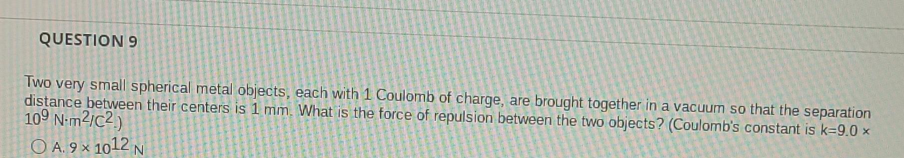 Solved Two very small spherical metal objects, each with 1 | Chegg.com