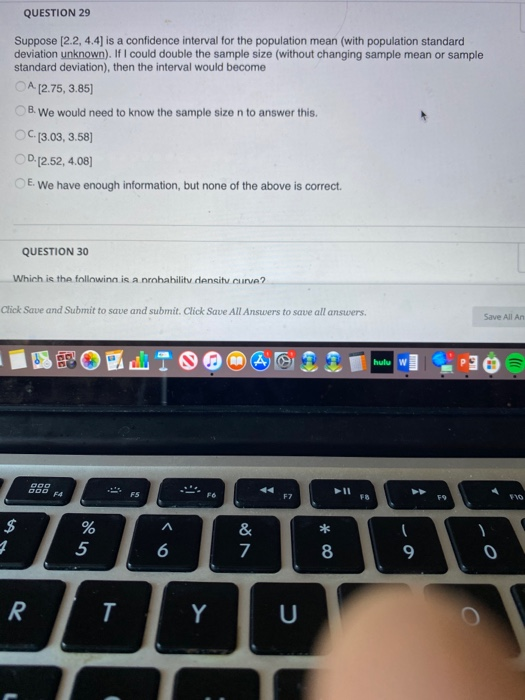 Solved QUESTION 29 Suppose [2.2, 4.4] is a confidence | Chegg.com