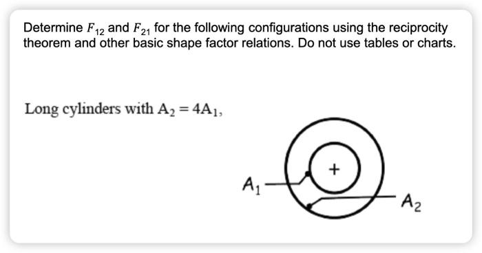 Solved Determine F12 and F21 for the following | Chegg.com