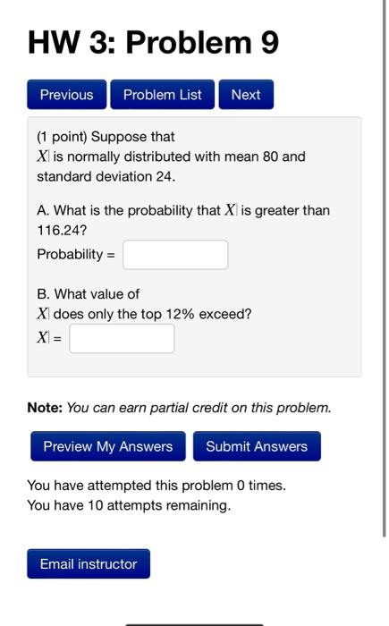Solved HW 3: Problem 9 Previous Problem List Next (1 point) | Chegg.com