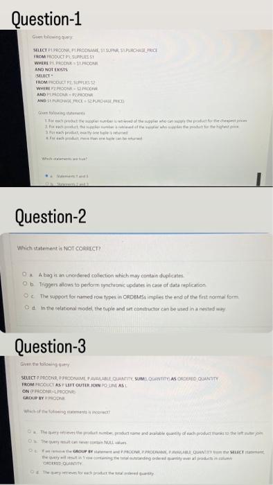 Solved Question-2 Question-3 | Chegg.com