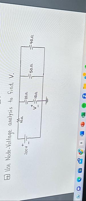 Solved (4) Use Node-Voltage analysis to find V. | Chegg.com