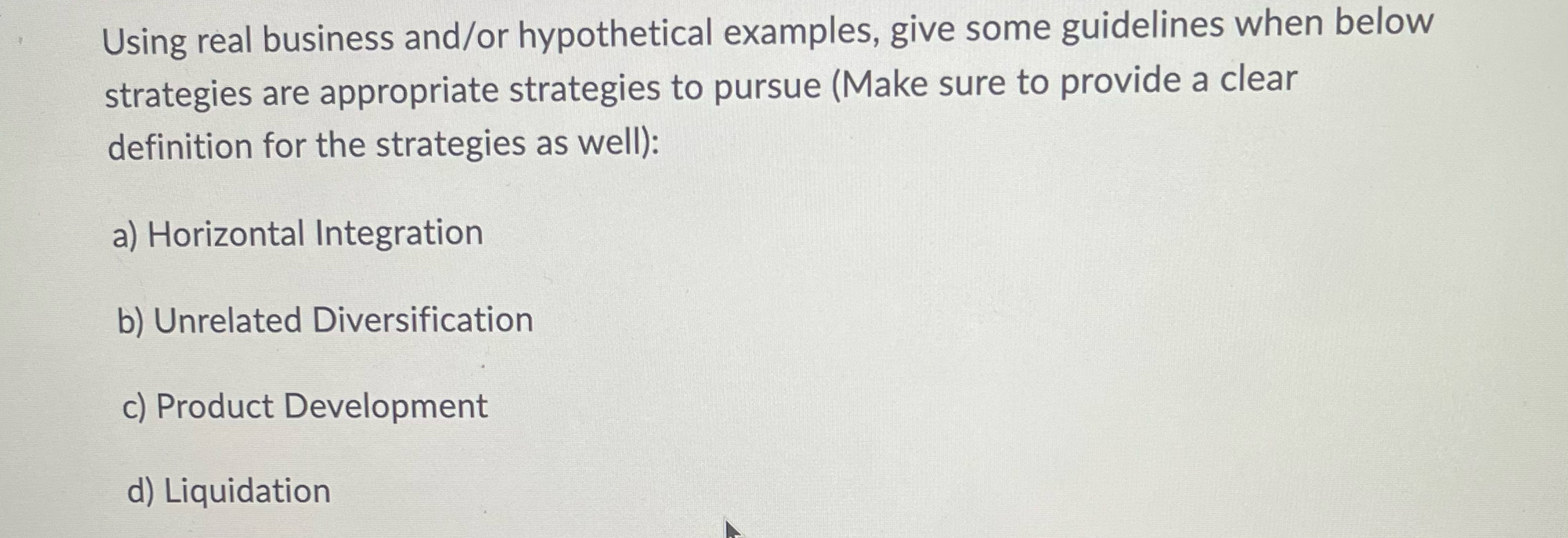 Solved Using real business and/or hypothetical examples, | Chegg.com