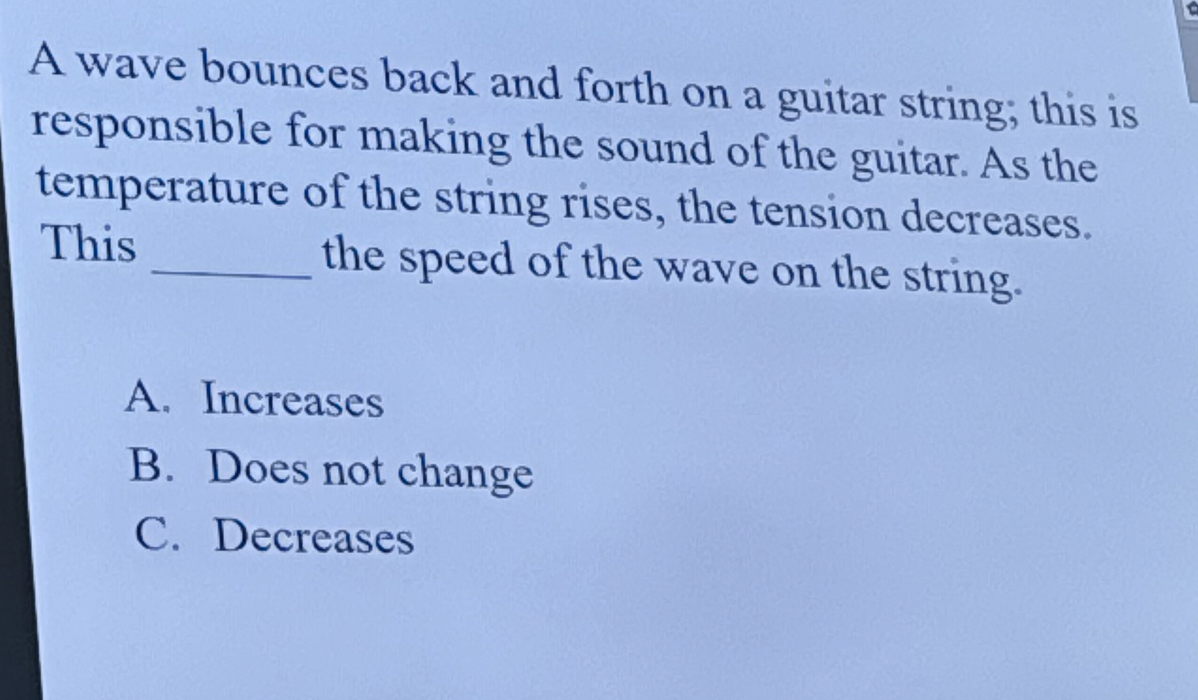 Solved A wave bounces back and forth on a guitar string; | Chegg.com