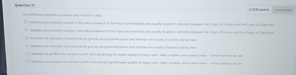 Solved Question 210.3333 ﻿pointsThe difference between a | Chegg.com