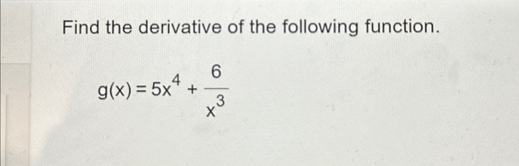 Solved Find the derivative of the following | Chegg.com