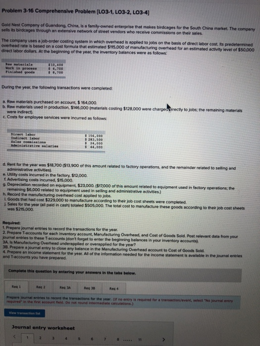 Solved Problem 3-16 Comprehensive Problem (LO3-1, LO3-2, | Chegg.com