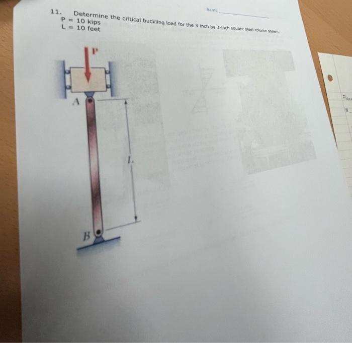 Solved 11. Determine the critical buckling load for the | Chegg.com