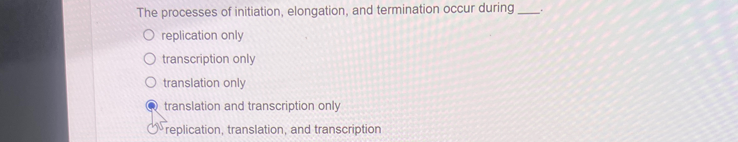 Solved The processes of initiation, elongation, and | Chegg.com
