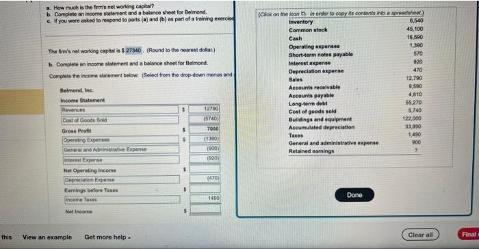 Solved a. How much is the frm's net working capitar? b. | Chegg.com