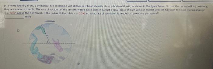 Solved In a home laundry dryer, a cylindrical tub containing | Chegg.com