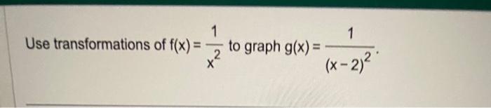 Solved Use transformations of f(x)=x21 to graph | Chegg.com
