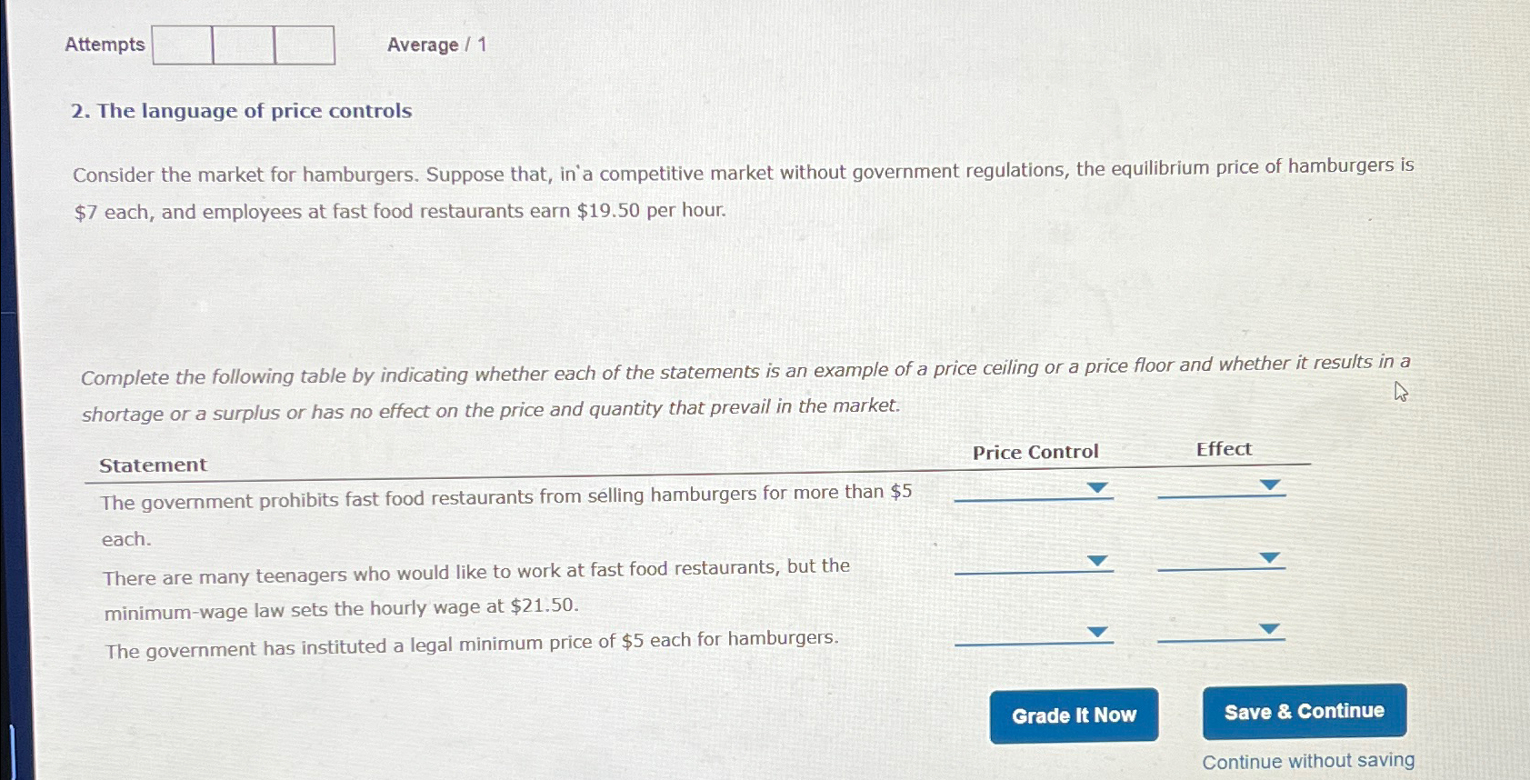 Solved AttemptsAverage ?12. ﻿The language of price | Chegg.com