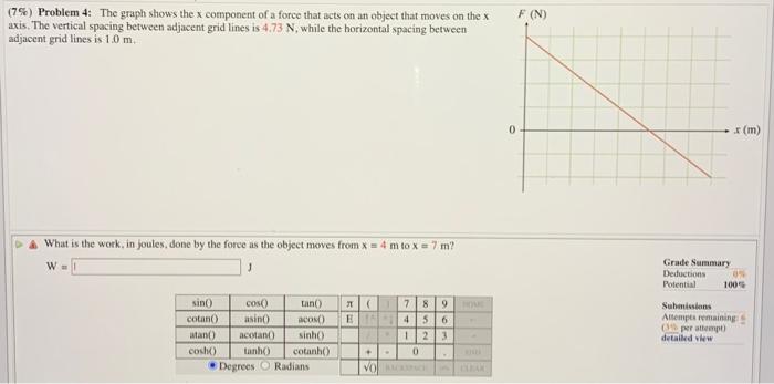 Solved (7\%) Problem 4: The graph shows the x component of a | Chegg.com Solved (7\%) Problem 4: The graph shows the x component of a | Chegg.com