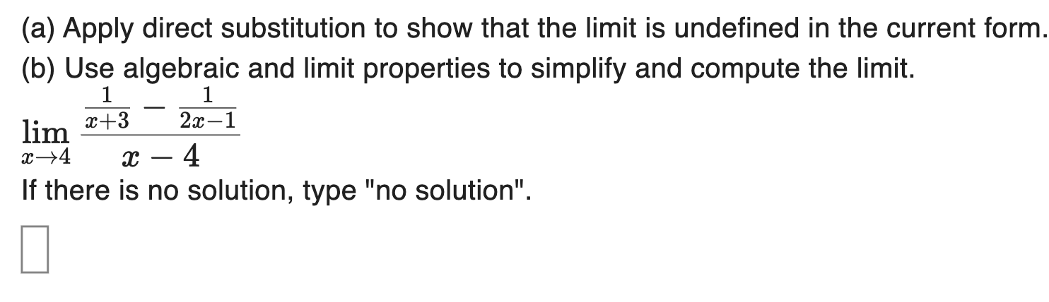 Solved (a) ﻿Apply direct substitution to show that the limit | Chegg.com