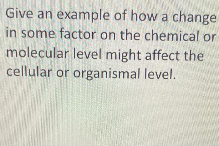 Solved Give an example of how a change in some factor on the | Chegg.com