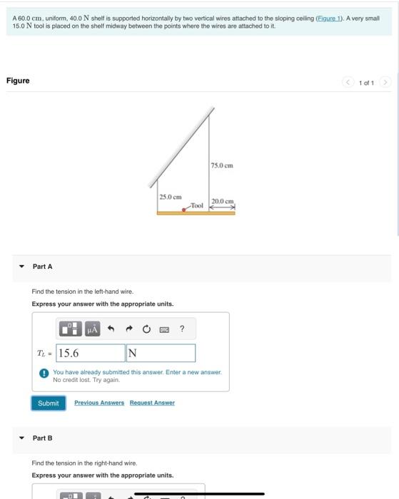 A nonuniform, horizontal bar of mass m is supported | Chegg.com