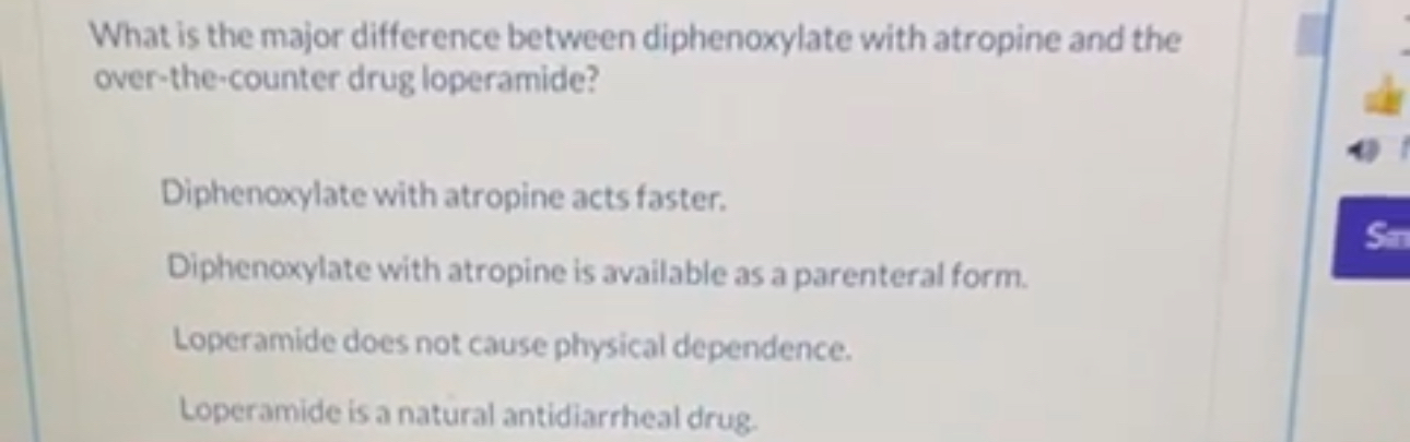 Solved What is the major difference between diphenoxylate | Chegg.com