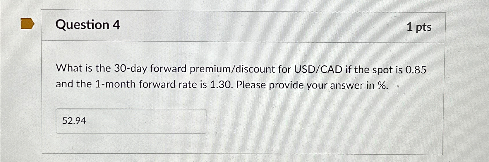 Solved Question 41ptsWhat is the 30-day forward | Chegg.com